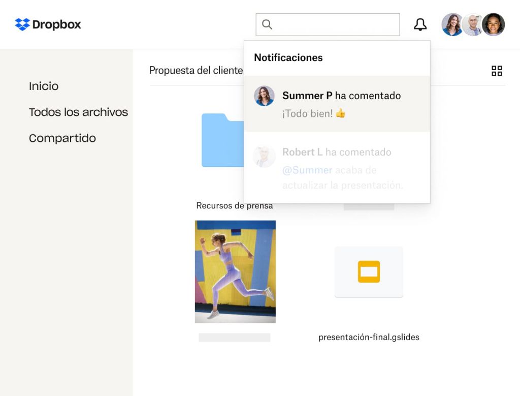 Organización, seguridad y acceso permanente - Dropbox