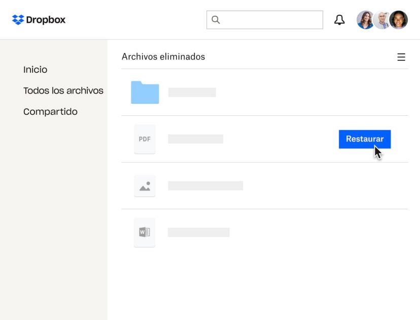 Organización, seguridad y acceso permanente - Dropbox
