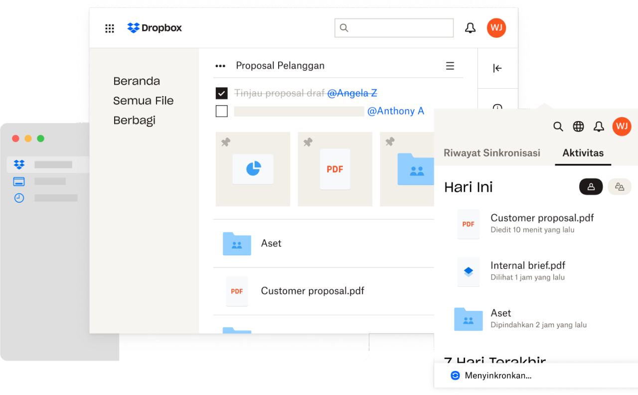 Pengalaman Desktop Dropbox untuk macOS & Windows