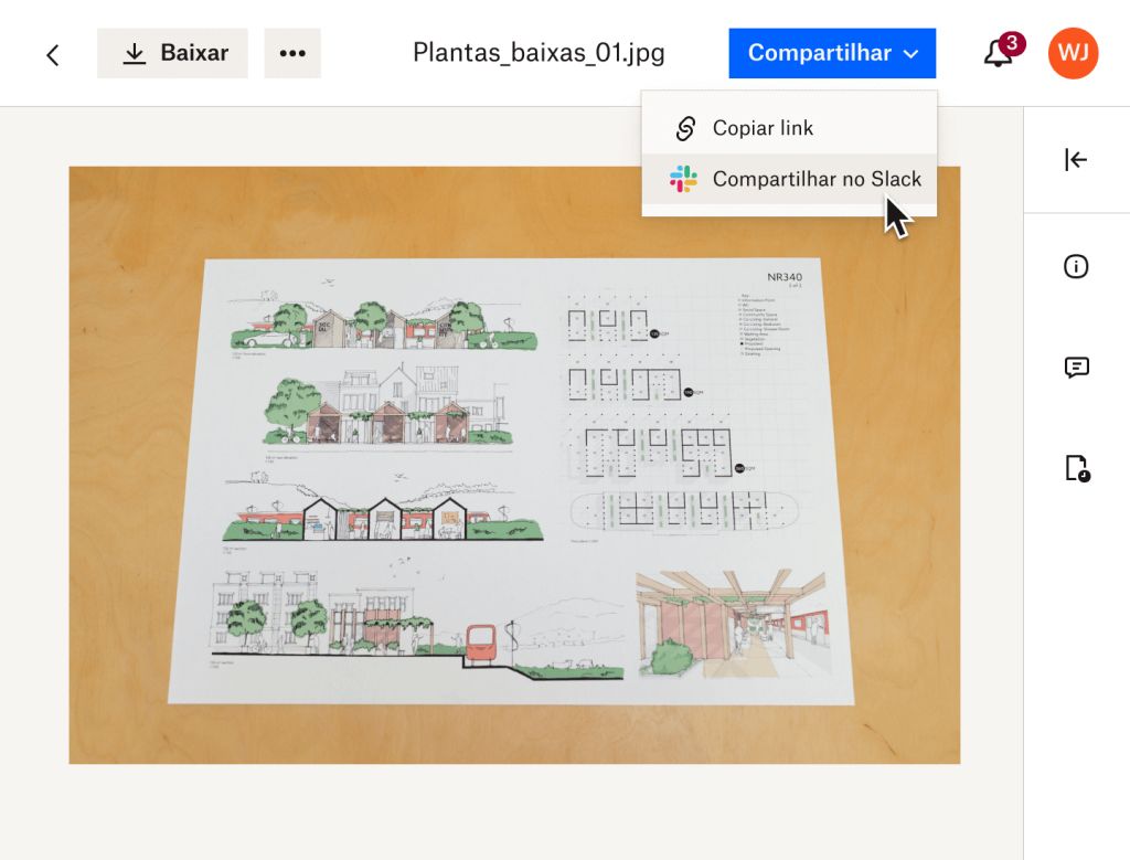 A experiência do Dropbox para desktop para macOS e Windows