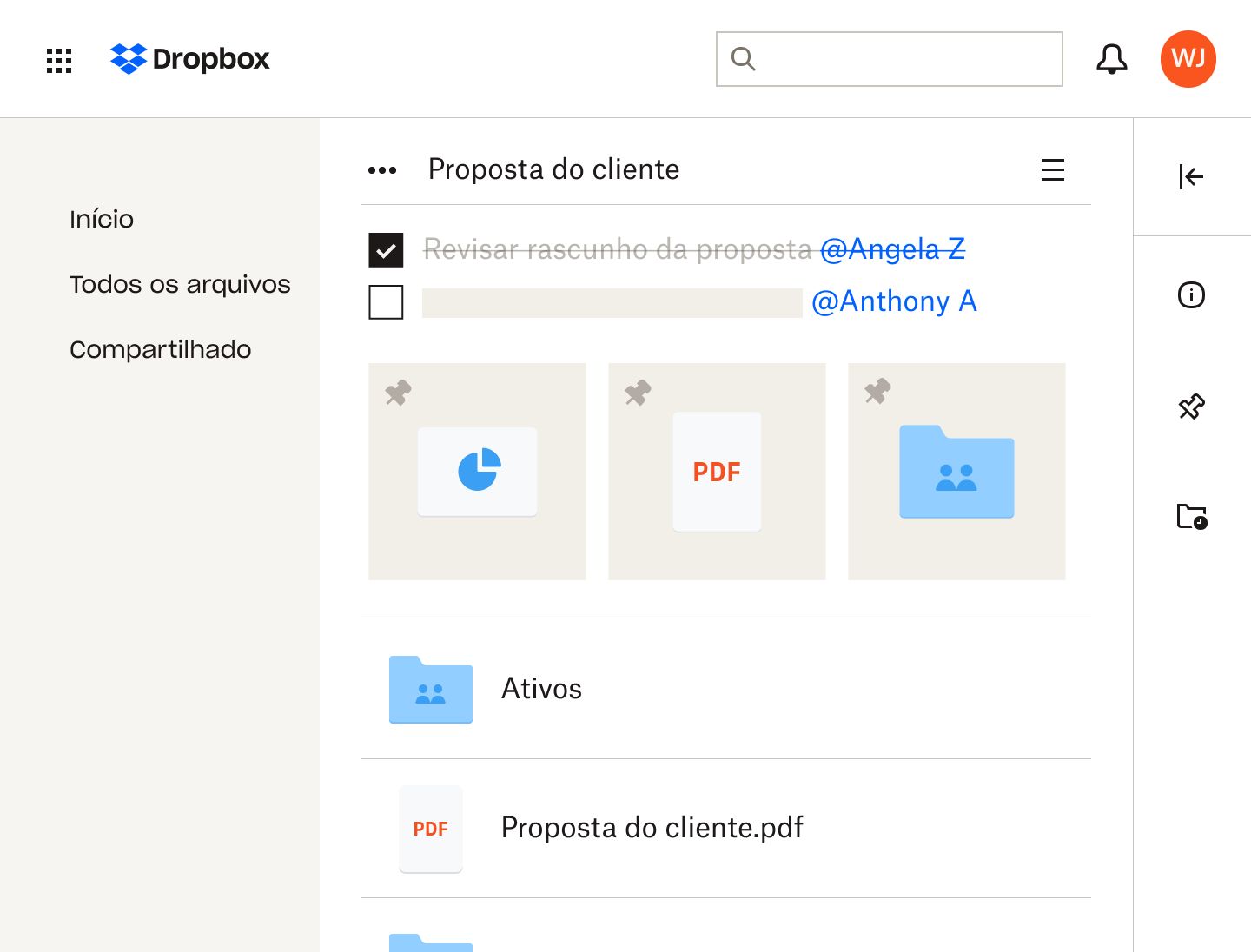 A experiência do Dropbox para desktop para macOS e Windows