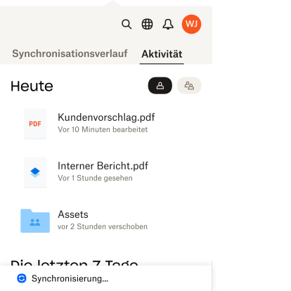 Desktop-Erlebnis von Dropbox für macOS und Windows