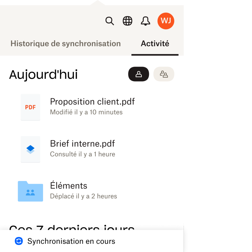 Expérience Dropbox pour ordinateurs macOS et Windows