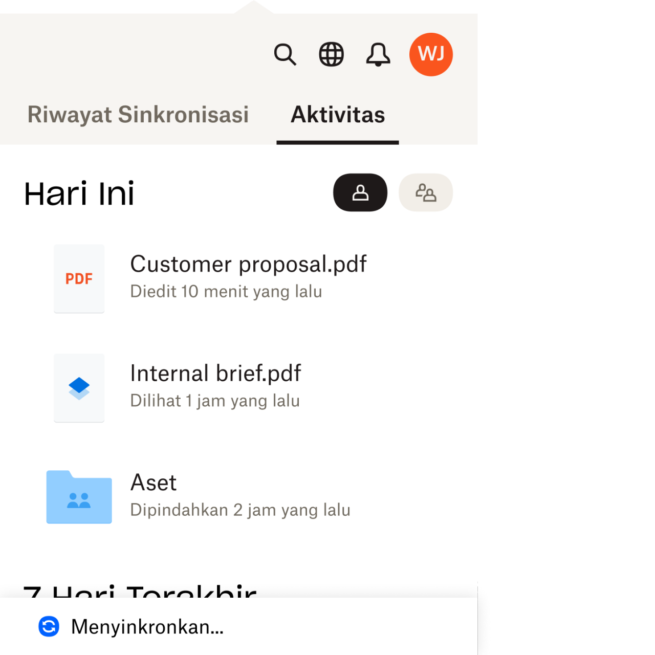 Pengalaman Desktop Dropbox untuk macOS & Windows