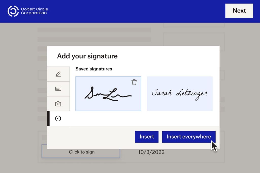 Embedded Signatures Dropbox