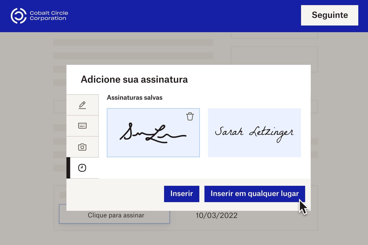 Assinaturas integradas