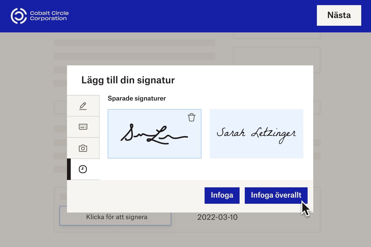 Inbäddade signaturer – Dropbox