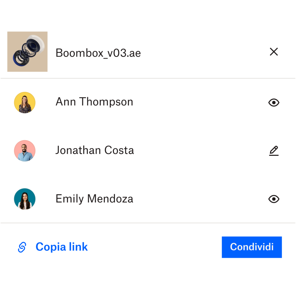 Condividere file e link