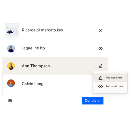 Condividere file e link