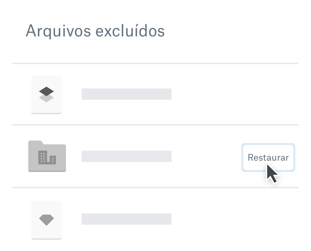 Recuperação de arquivos excluídos e histórico de arquivos - Dropbox