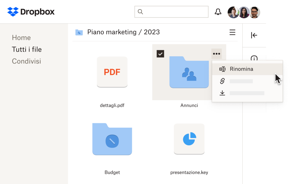 Guida sulla struttura delle cartelle Dropbox