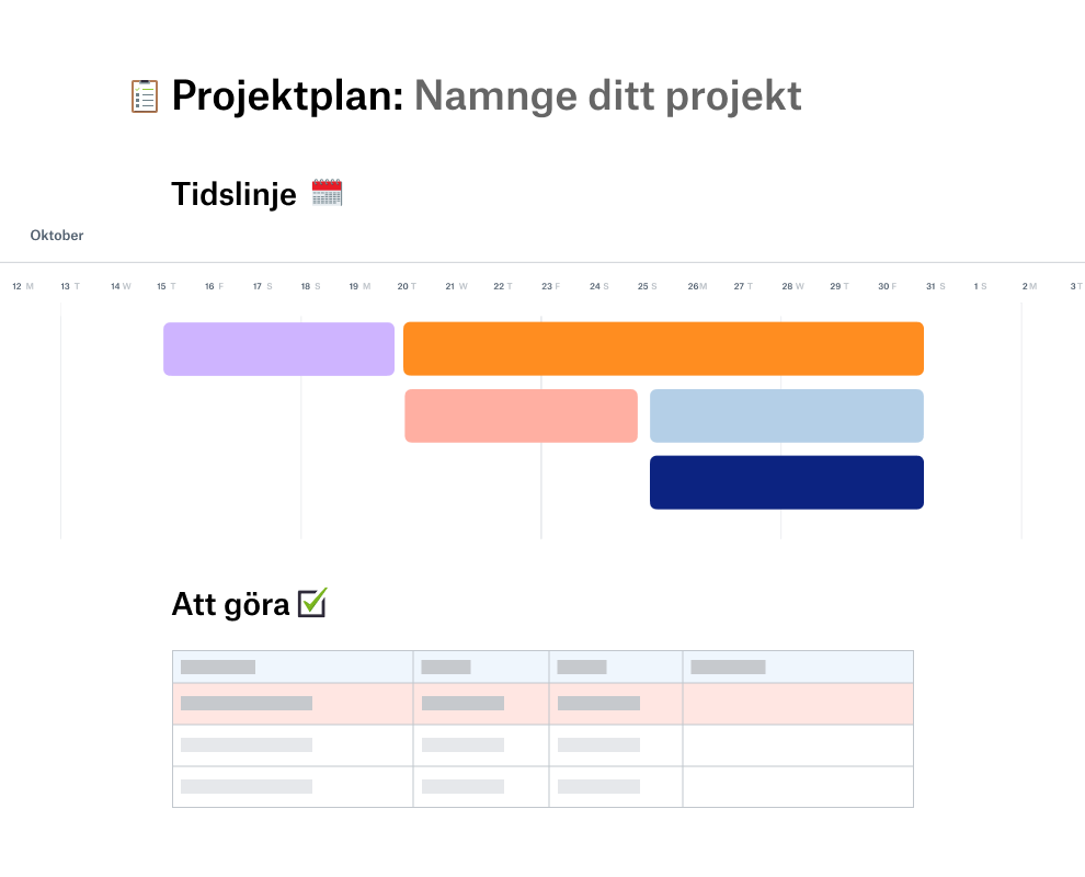 Projektplaneringsmall - Dropbox